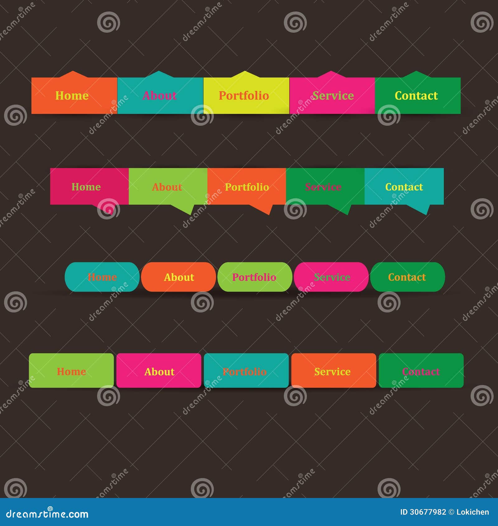 Colorful web menu stock illustration. Illustration of sign - 30677982