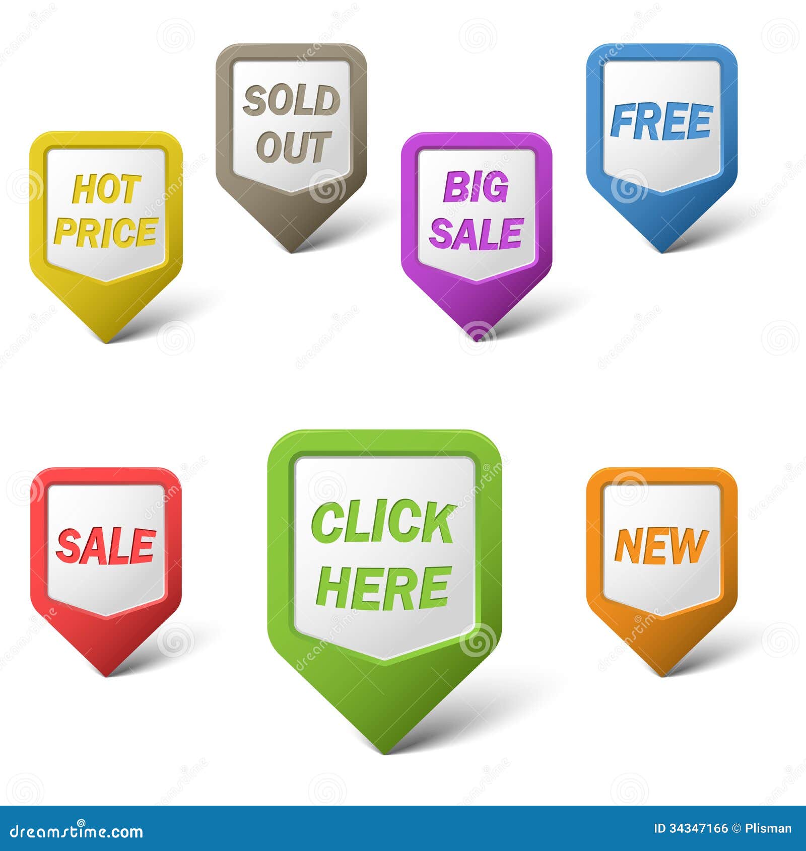 Colorful Web Pointers on White Background Stock Illustration ...