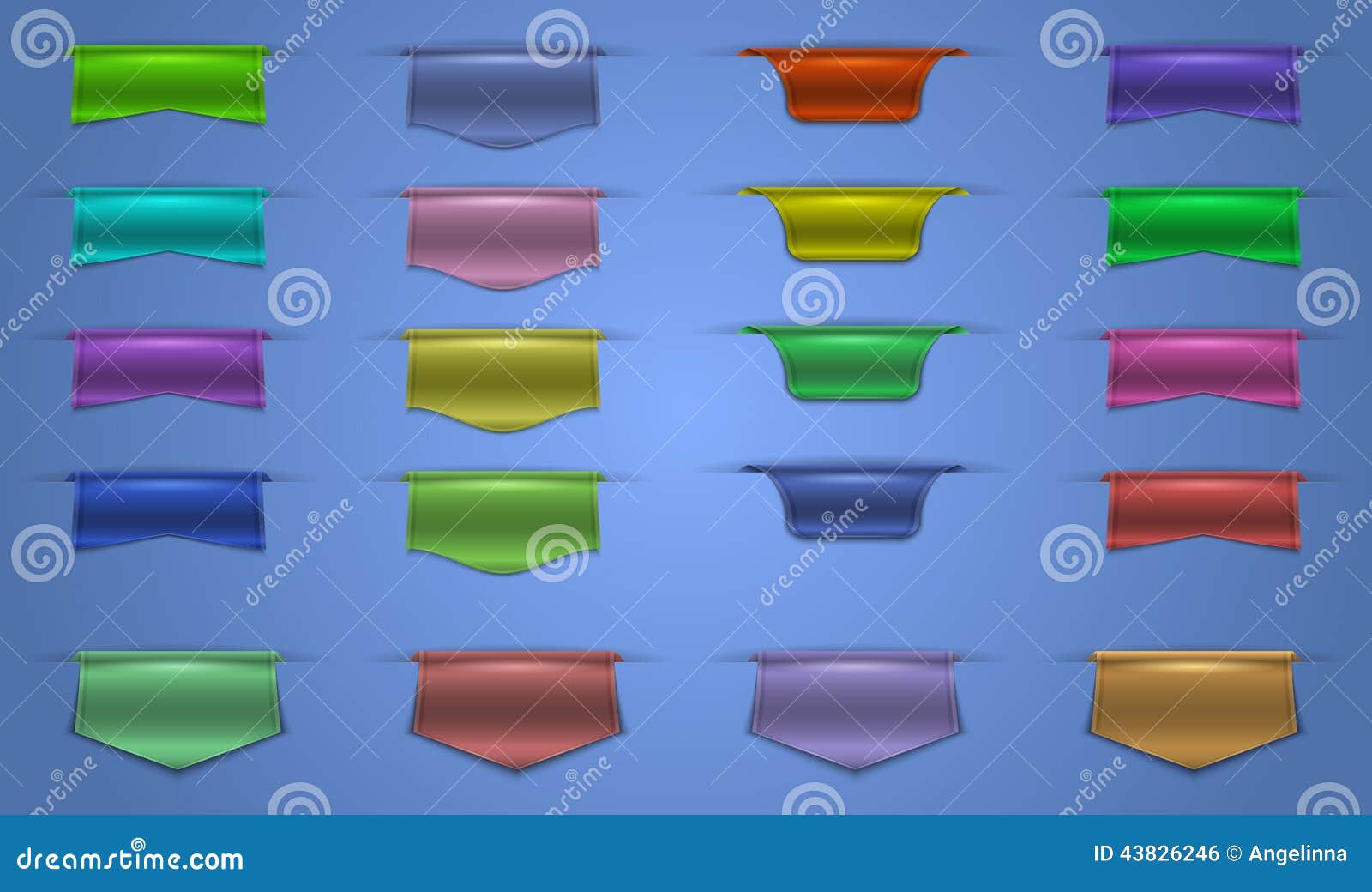 Colorful Web Ribbons Collection Stock Vector - Illustration of abstract ...