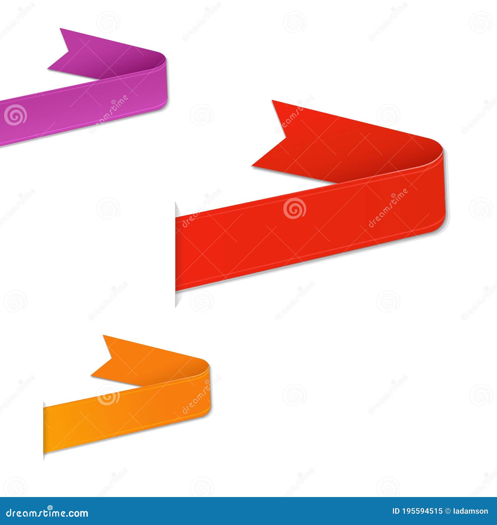 Colorful Web Ribbons Set stock vector. Illustration of banner - 195594515