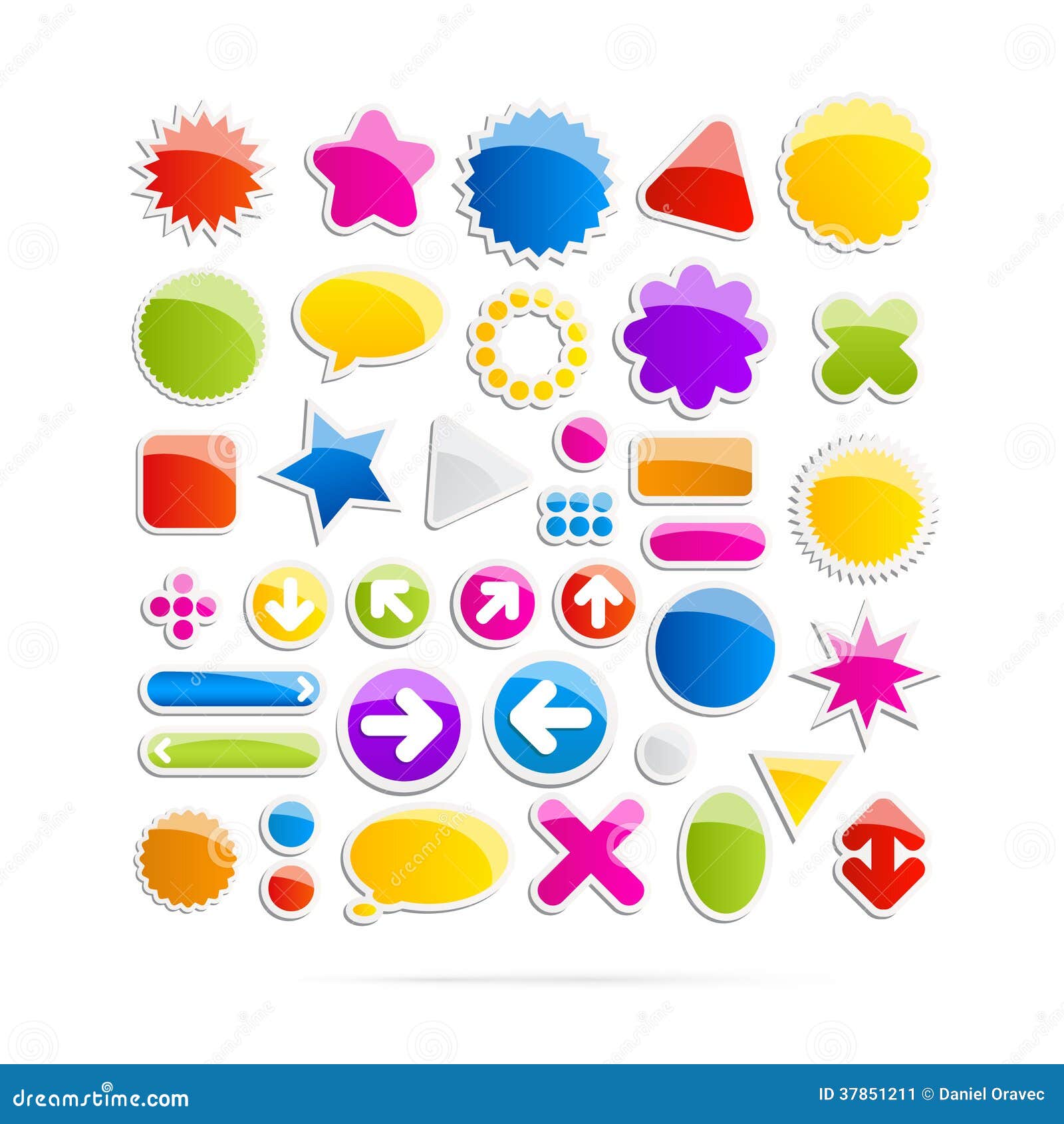 Colorful Web Shapes, Icons stock vector. Illustration of color - 37851211