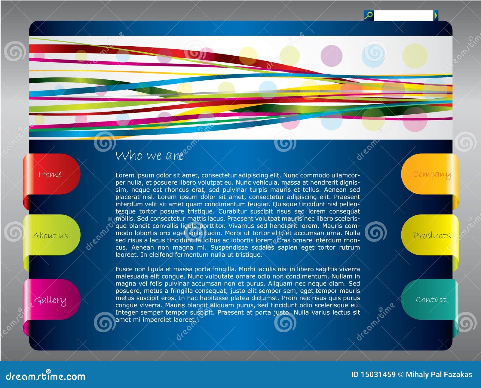 Colorful Web Template with Ribbons Stock Vector - Illustration of green ...