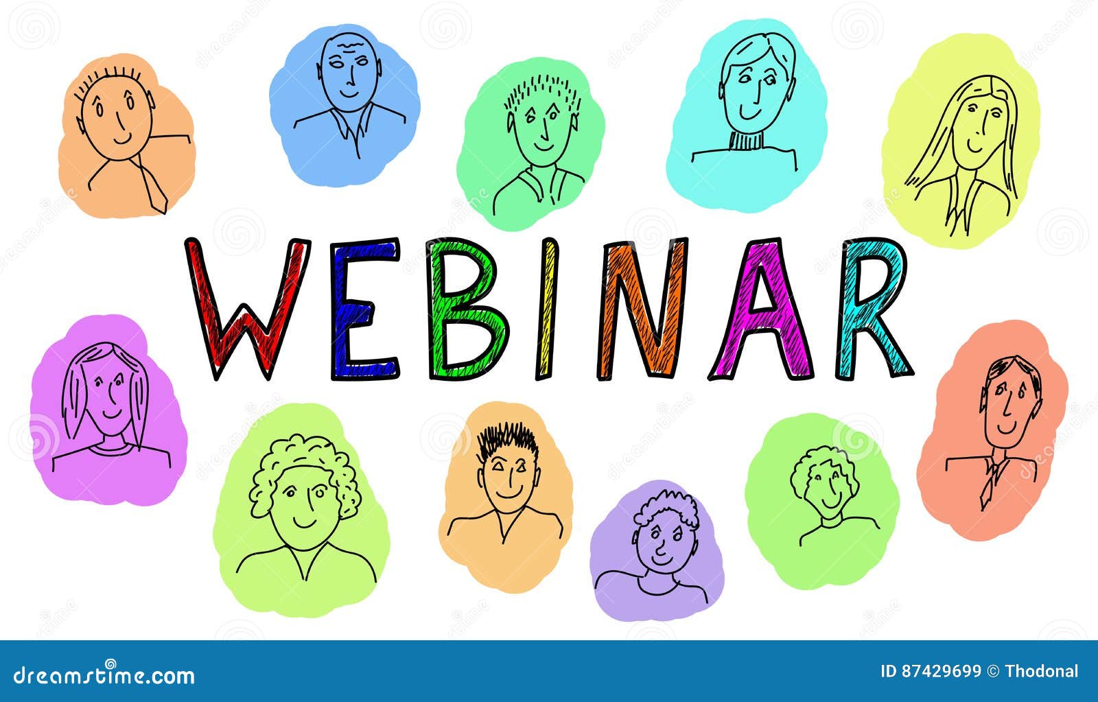 Colorful webinar concept stock illustration. Illustration of success ...
