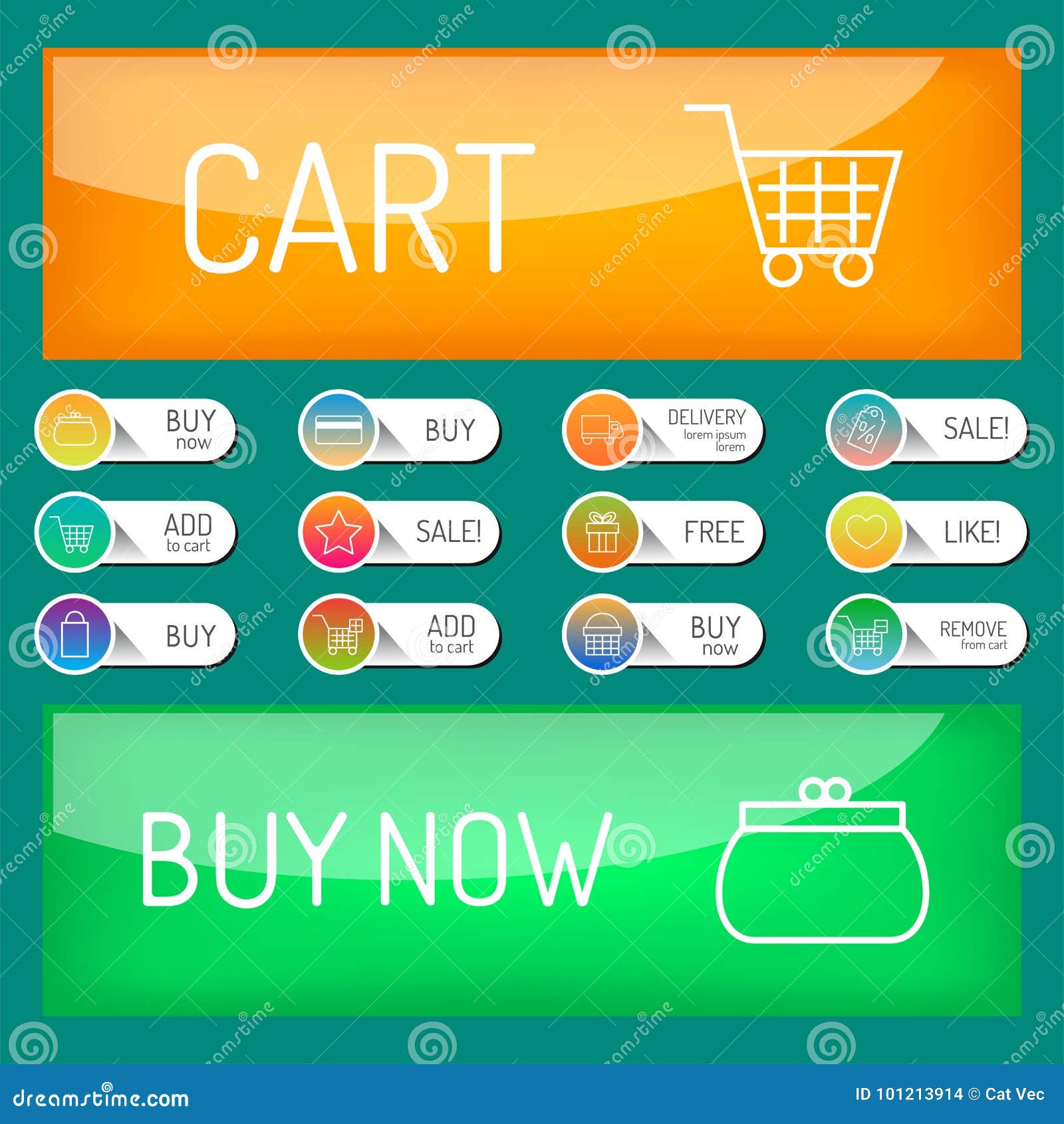 Colorful Website Online Shop Web Buttons Design Vector Illustration ... Colorful Website Online Shop Web Buttons Design Vector Illustration ...