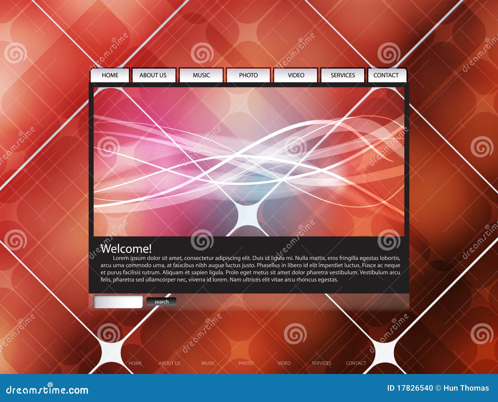 Colorful Website Template stock vector. Illustration of eps10 - 17826540