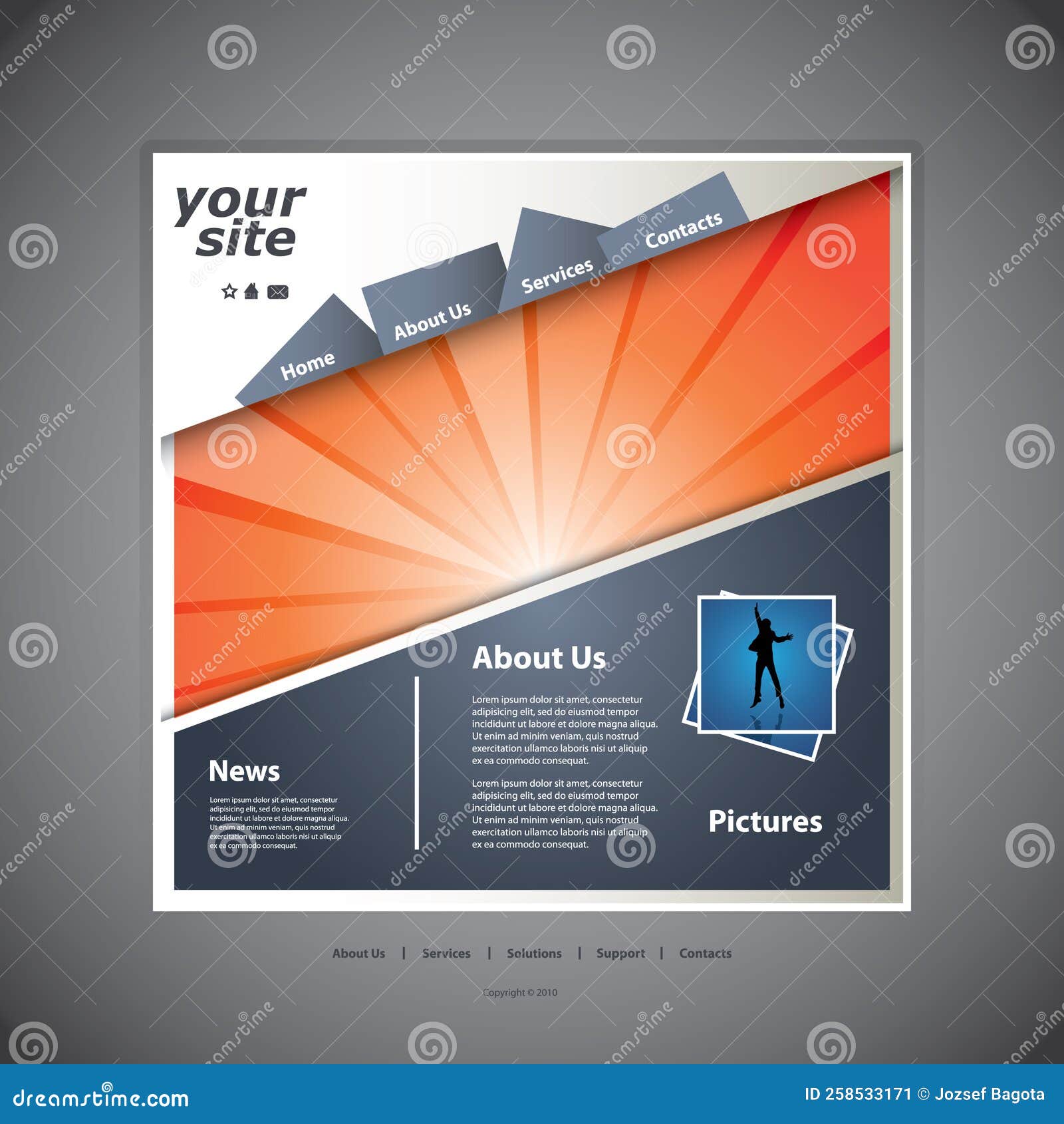 Colorful Website Template stock vector. Illustration of futuristic ...