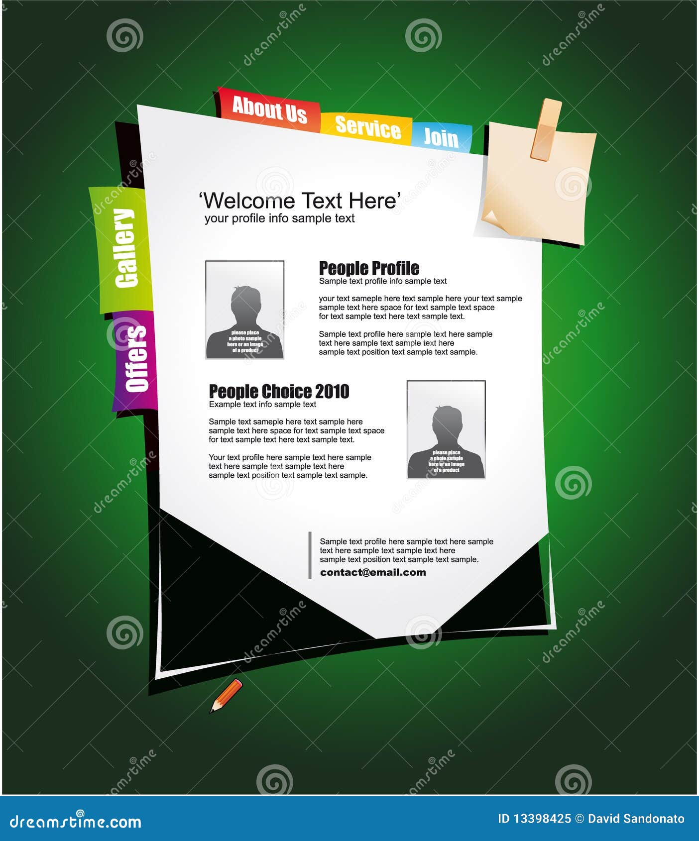 Colorful Webstite Template stock vector. Illustration of business ...