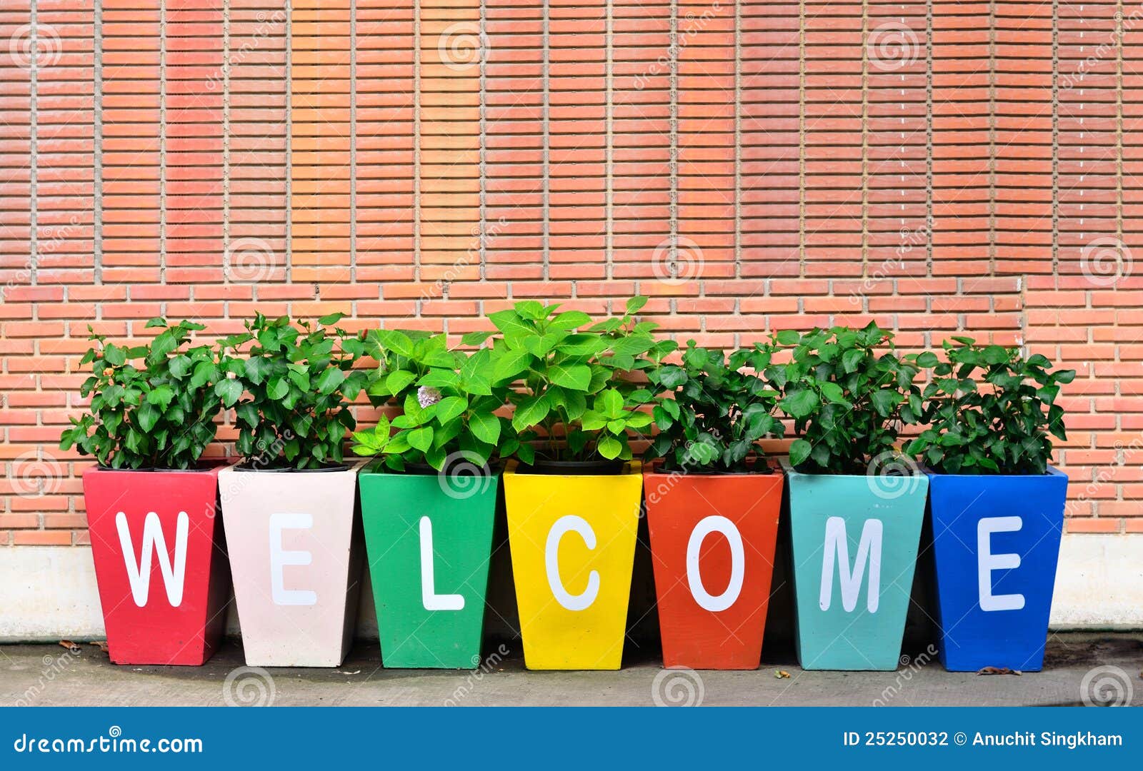Colorful of the Welcome stock photo. Image of brick, guest - 25250032