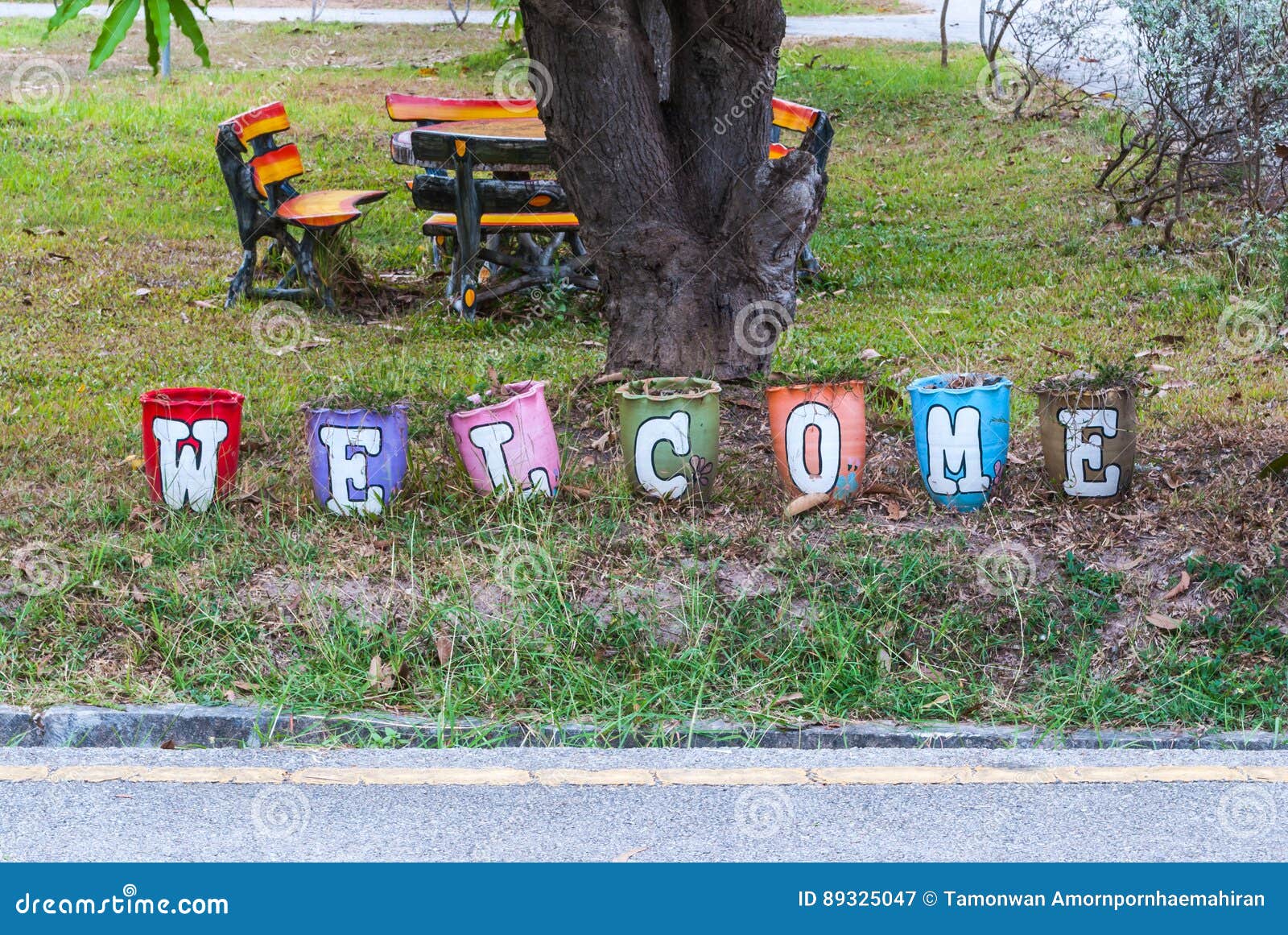 Welcome Alphabet Letters With Tulip Flower Bouquet Stock Photography ...