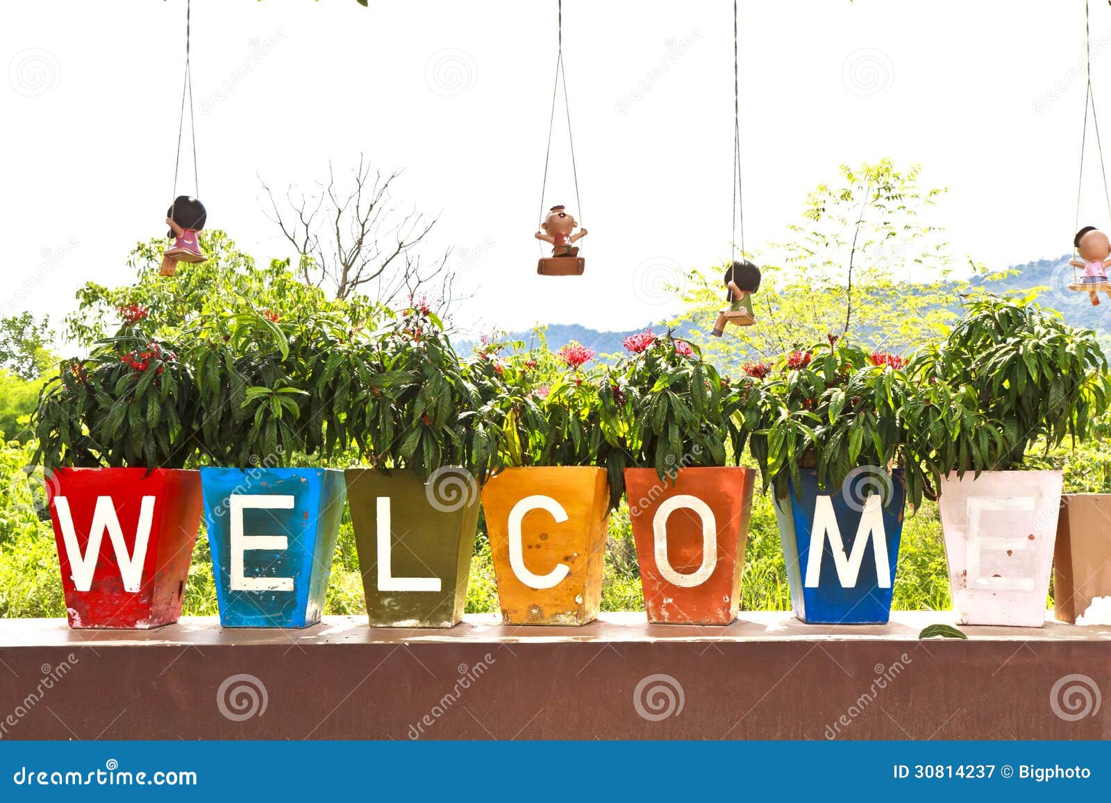 Colorful of the Welcome with Natural Background Stock Image - Image of ...