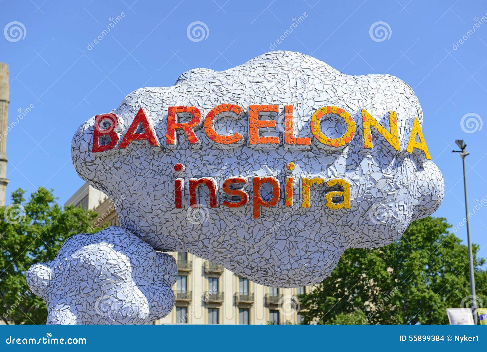 Colorful Welcome Sign in Barcelona, Spain Editorial Stock Image - Image ...