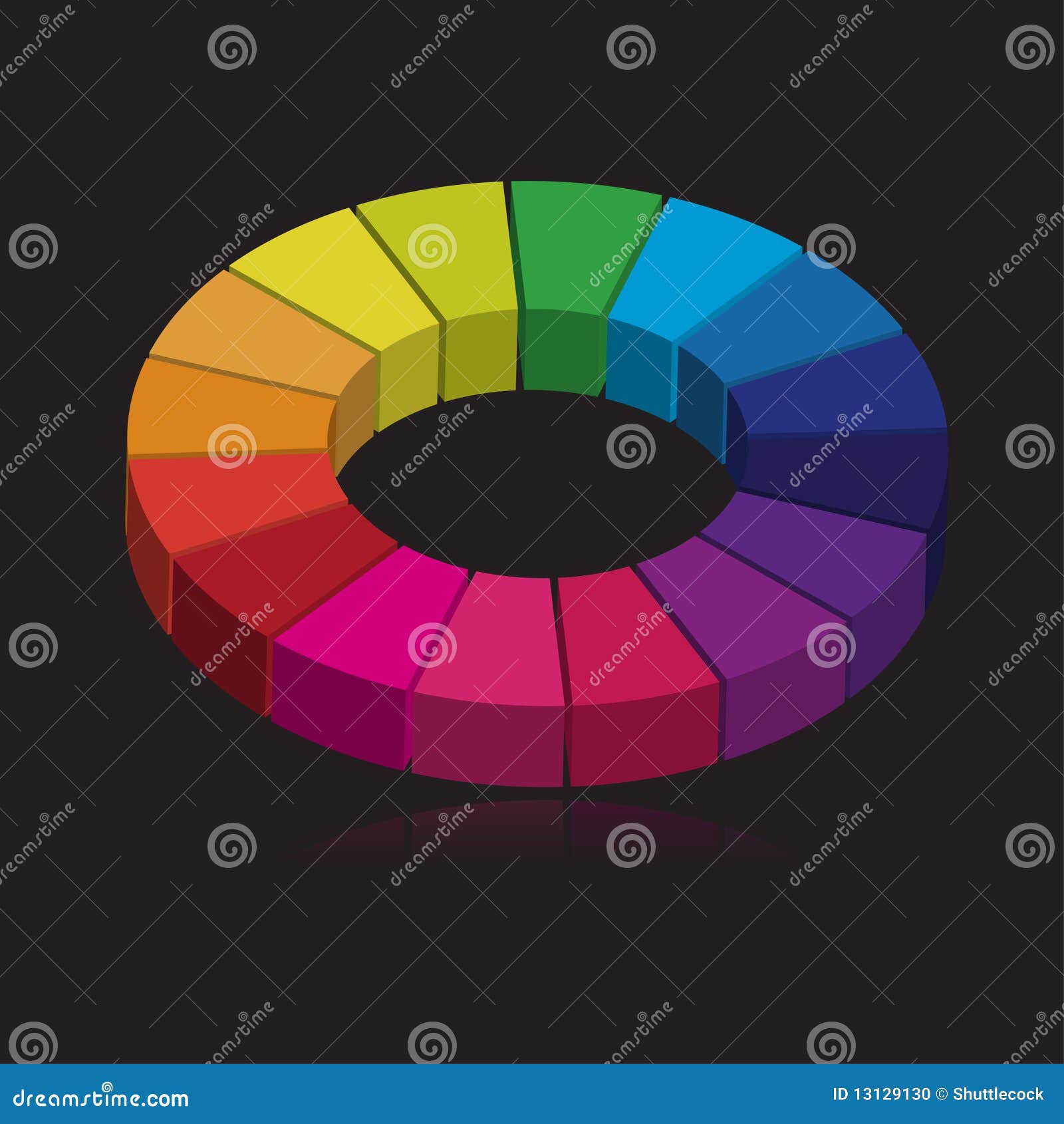 Colorful wheel in 3d stock vector. Illustration of pattern - 13129130