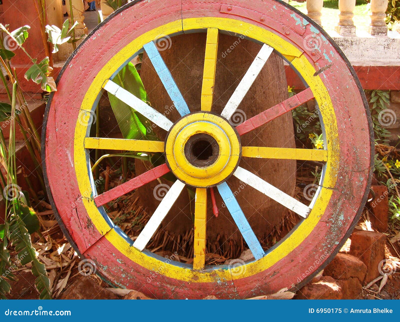 Colorful Wheel stock image. Image of artifact, tree, colored - 6950175
