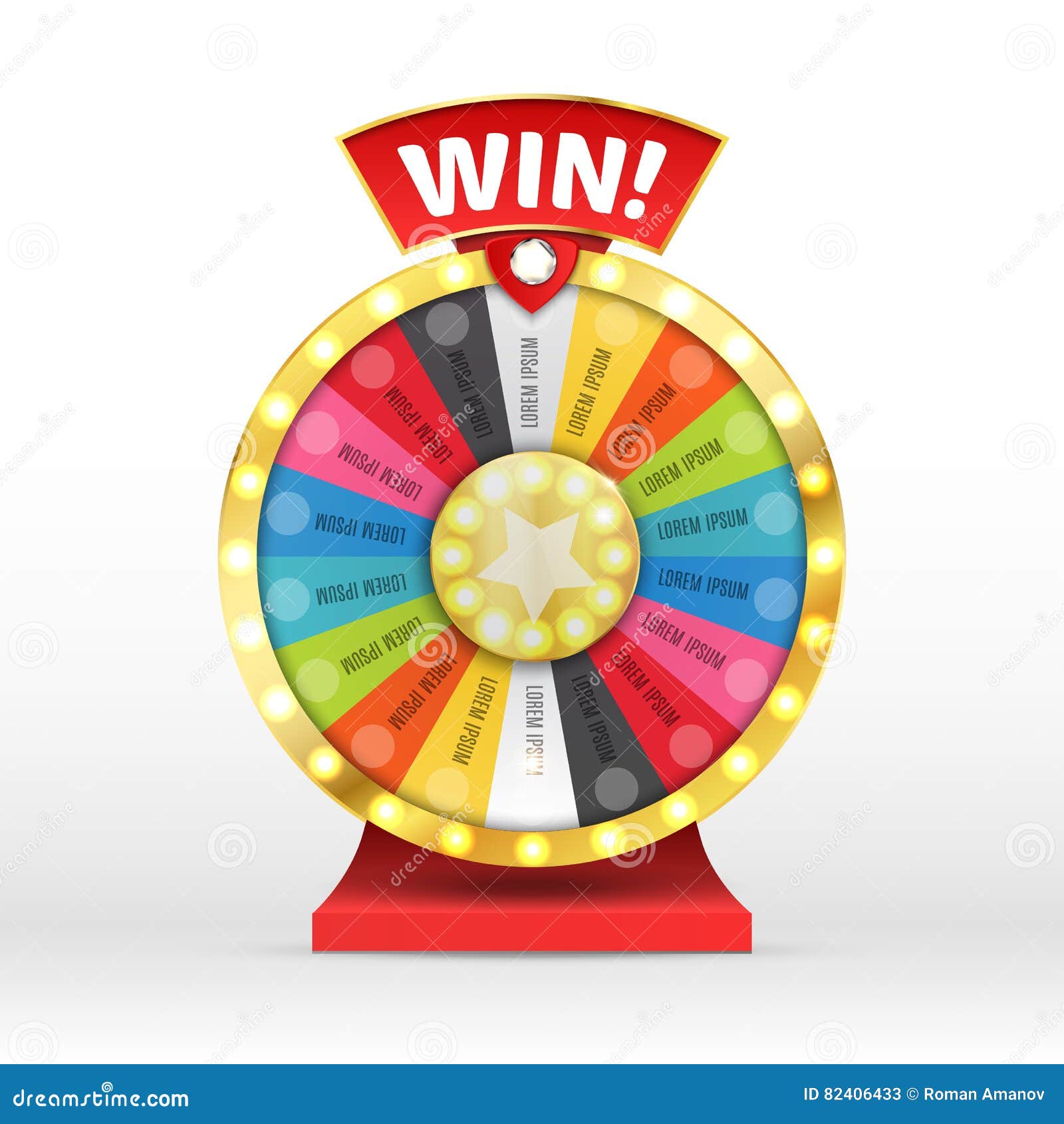 Colorful Wheel of Luck or Fortune Infographic. Vector Stock Vector ...