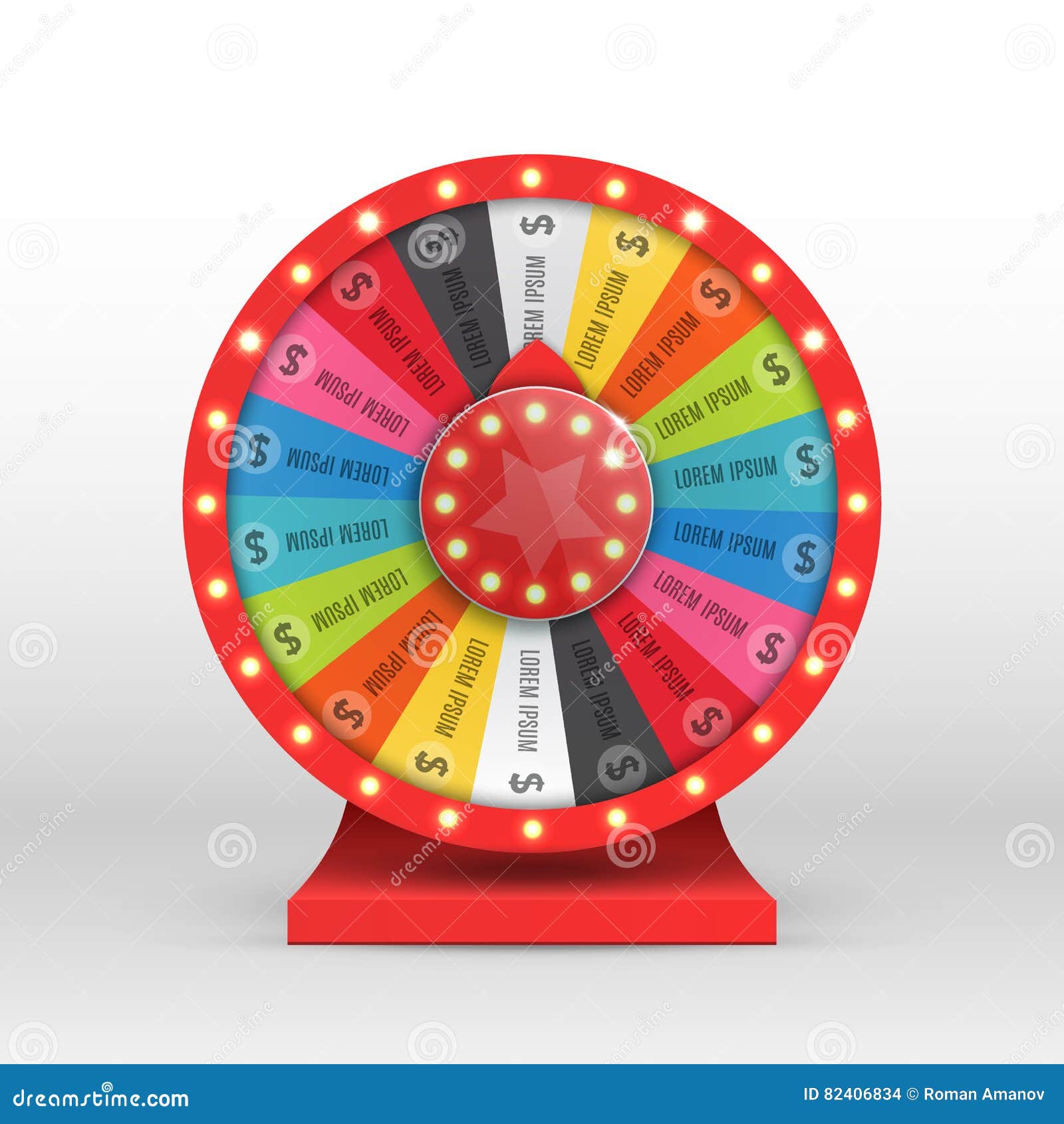 Colorful Wheel of Luck or Fortune Infographic. Vector Stock Vector ...
