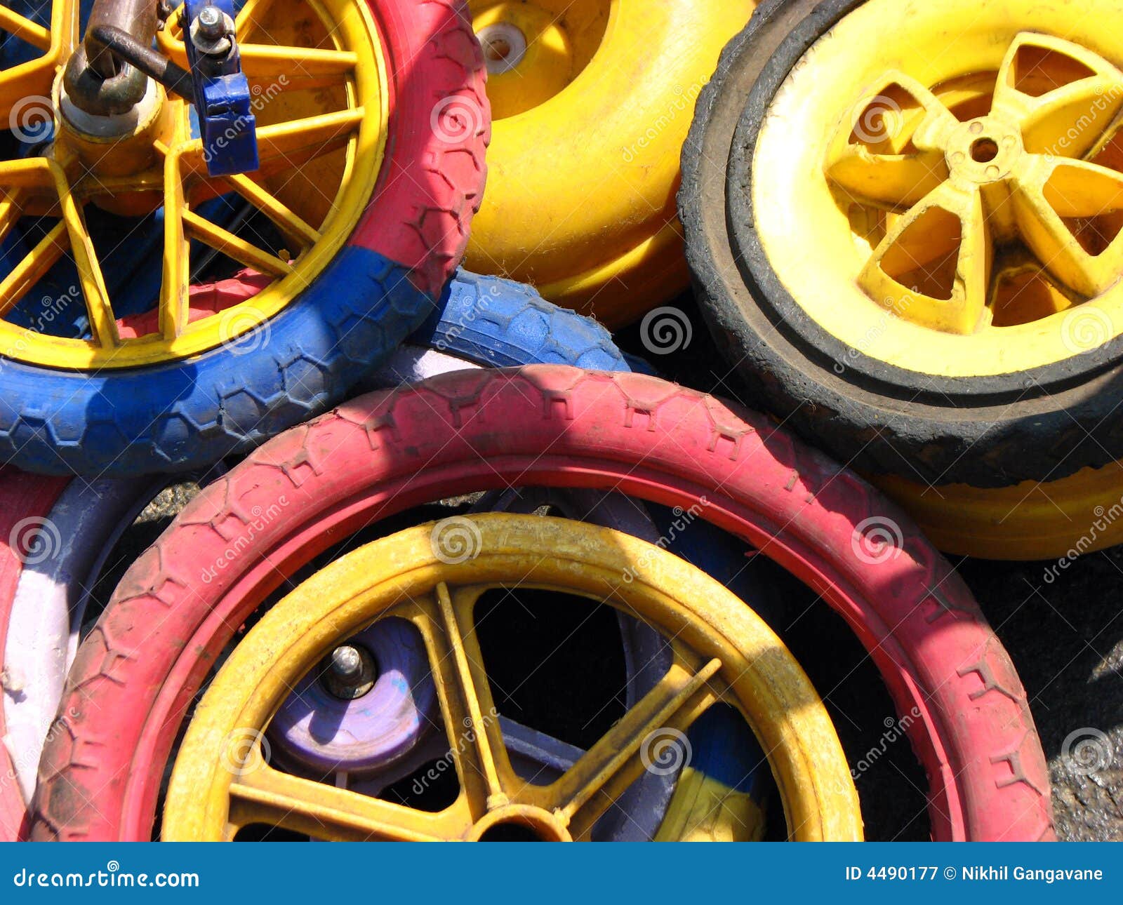 Colorful Wheels stock image. Image of parts, colors, spares - 4490177