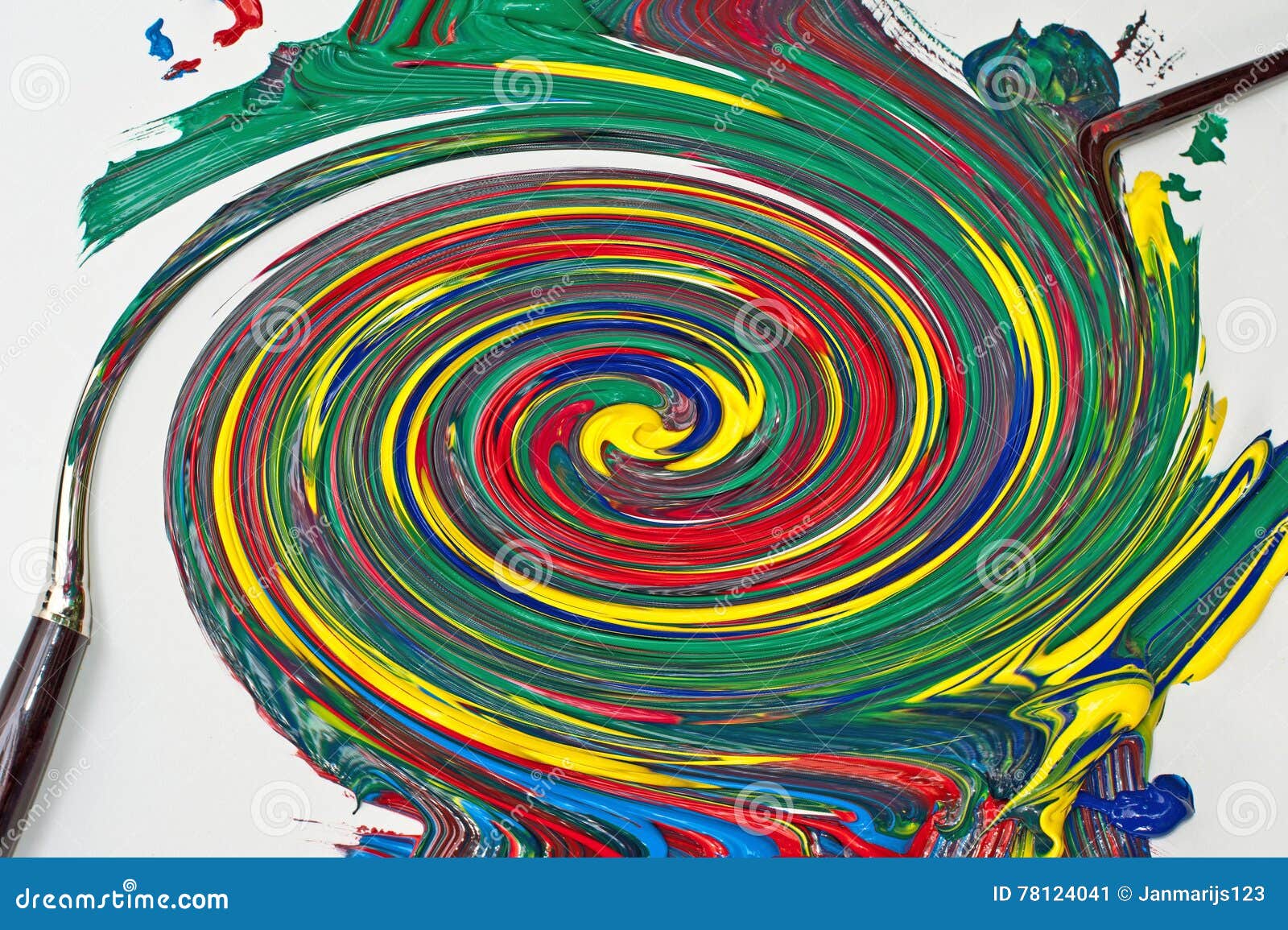 Colorful Whirlwind on Paper Stock Image - Image of green, acrylic: 78124041