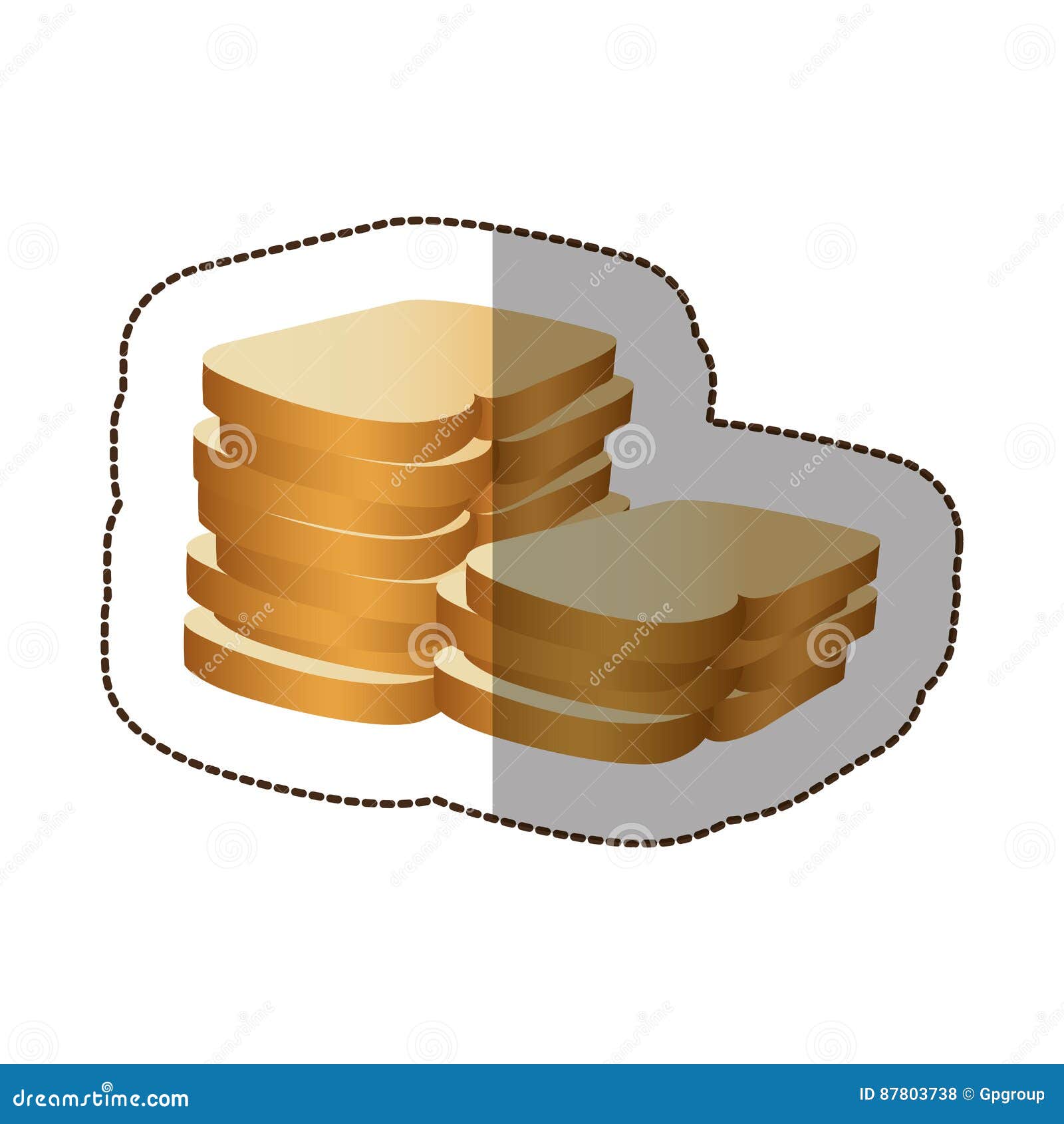 Colorful white bread icon stock illustration. Illustration of long ...