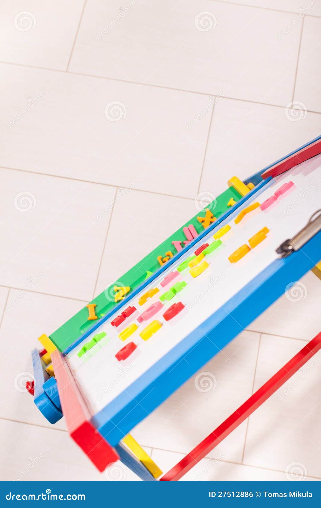 Colorful White Magnetic Board with Colored Letters Stock Photo - Image ...