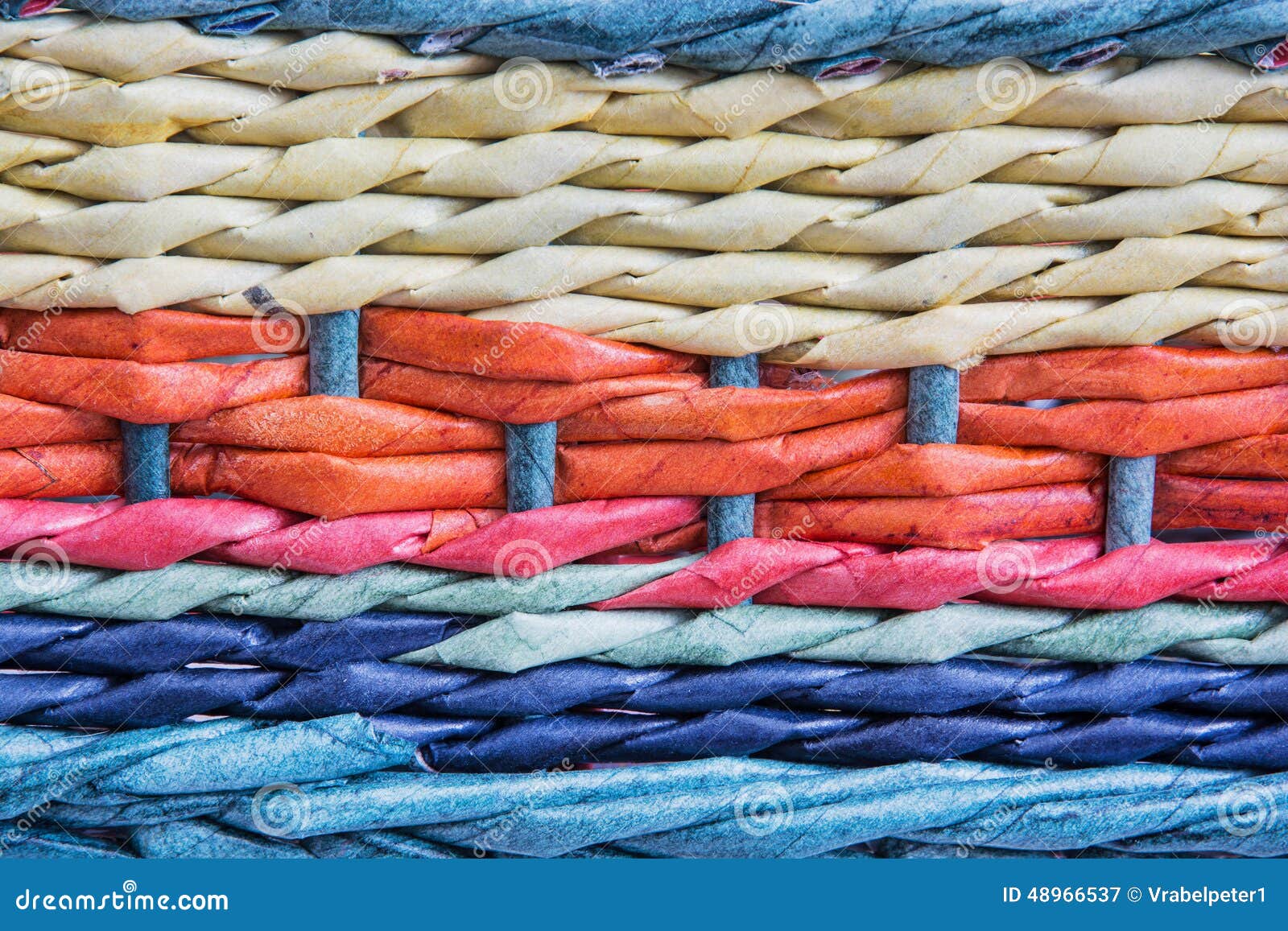 Colorful Wicker Basket Detail Stock Image - Image of decor, papery ...
