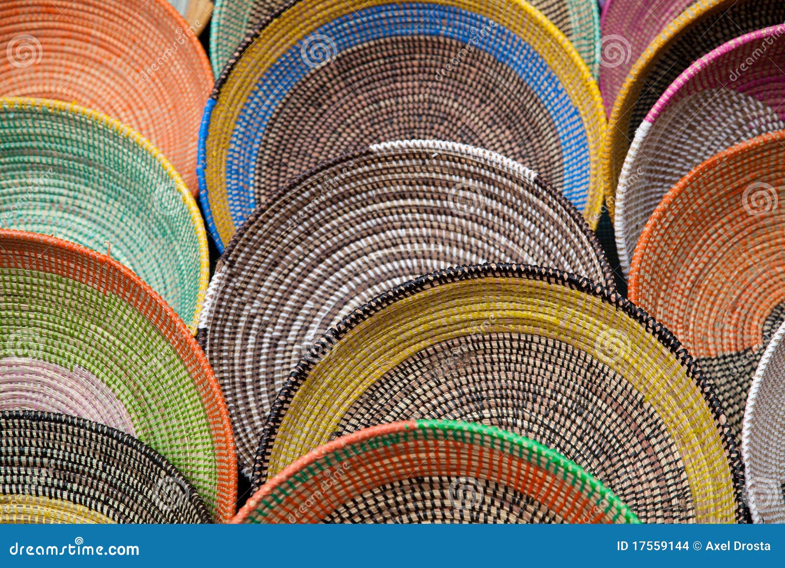 Colorful wicker baskets stock photo. Image of pile, handmade - 17559144