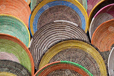 Colorful wicker baskets stock photo. Image of pile, handmade - 17559144