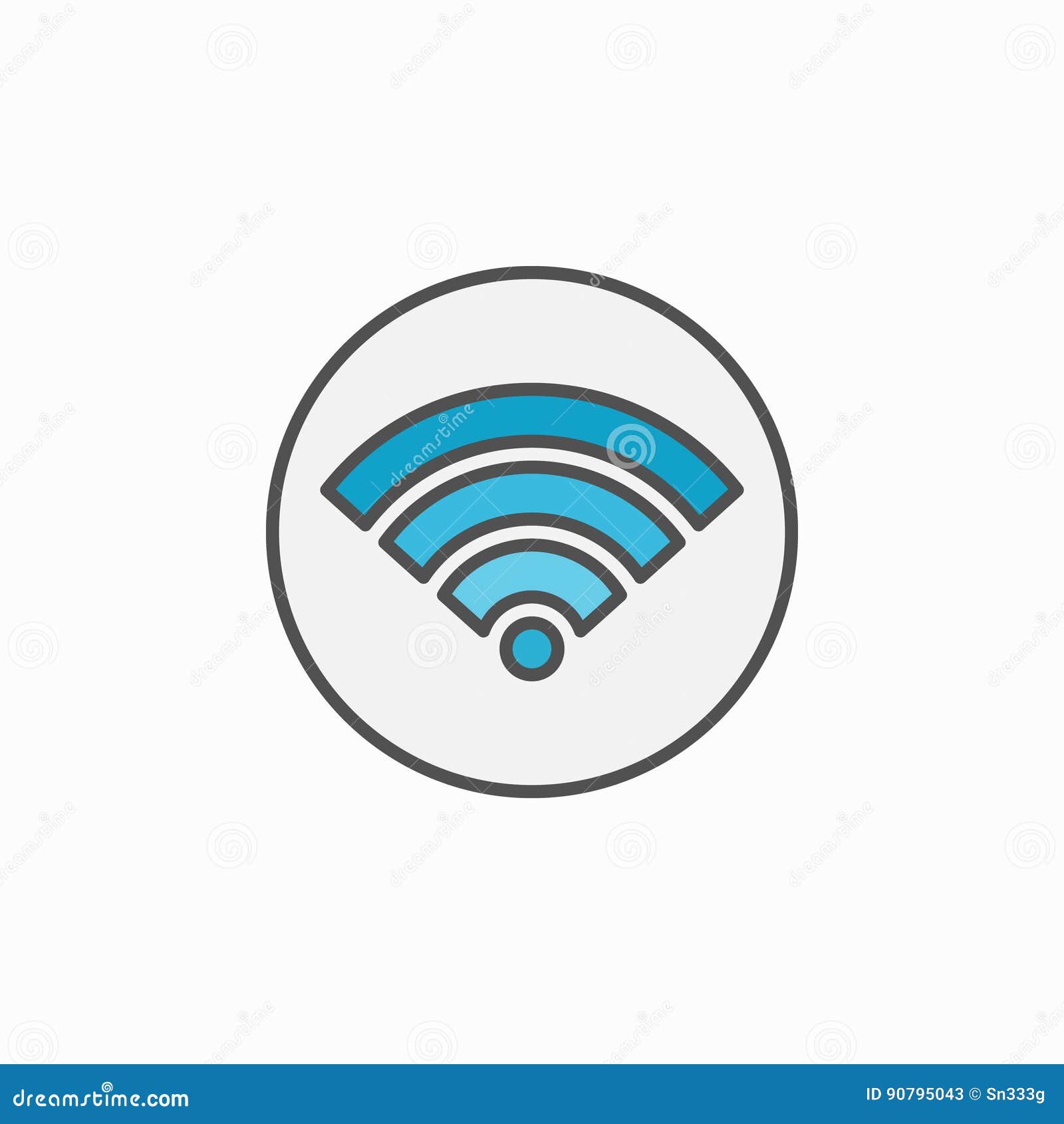 Colorful Wifi circle icon stock vector. Illustration of network - 90795043
