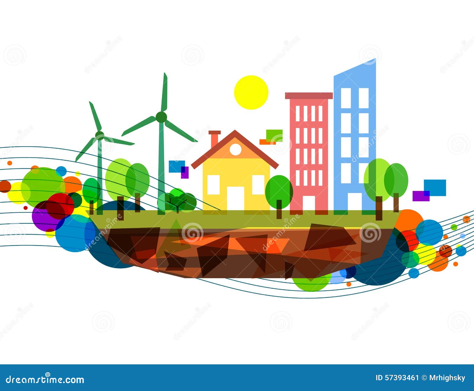 Colorful Wind Energy Illustration Stock Vector - Illustration of ...