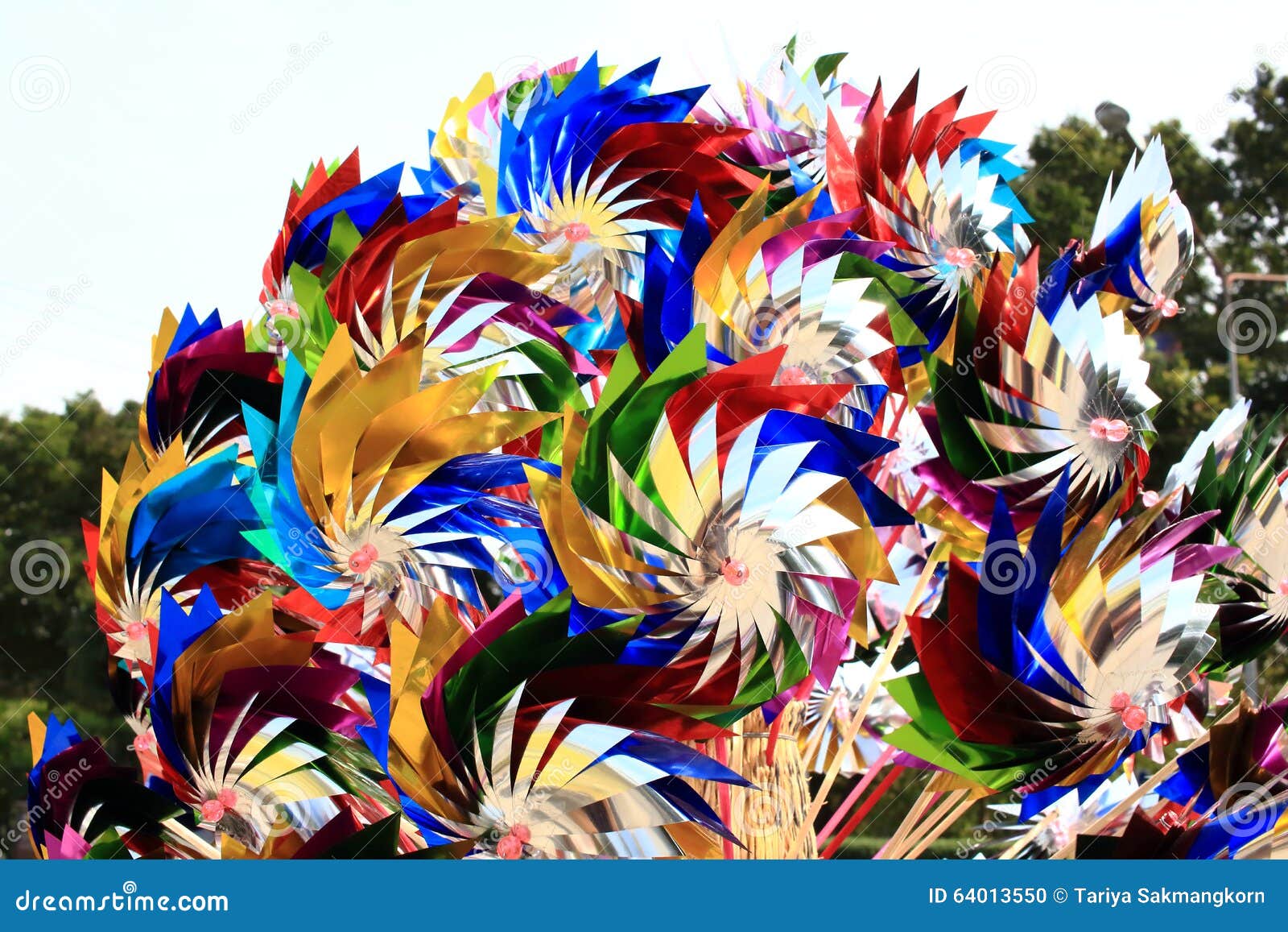 Colorful Wind Turbines stock photo. Image of children - 64013550