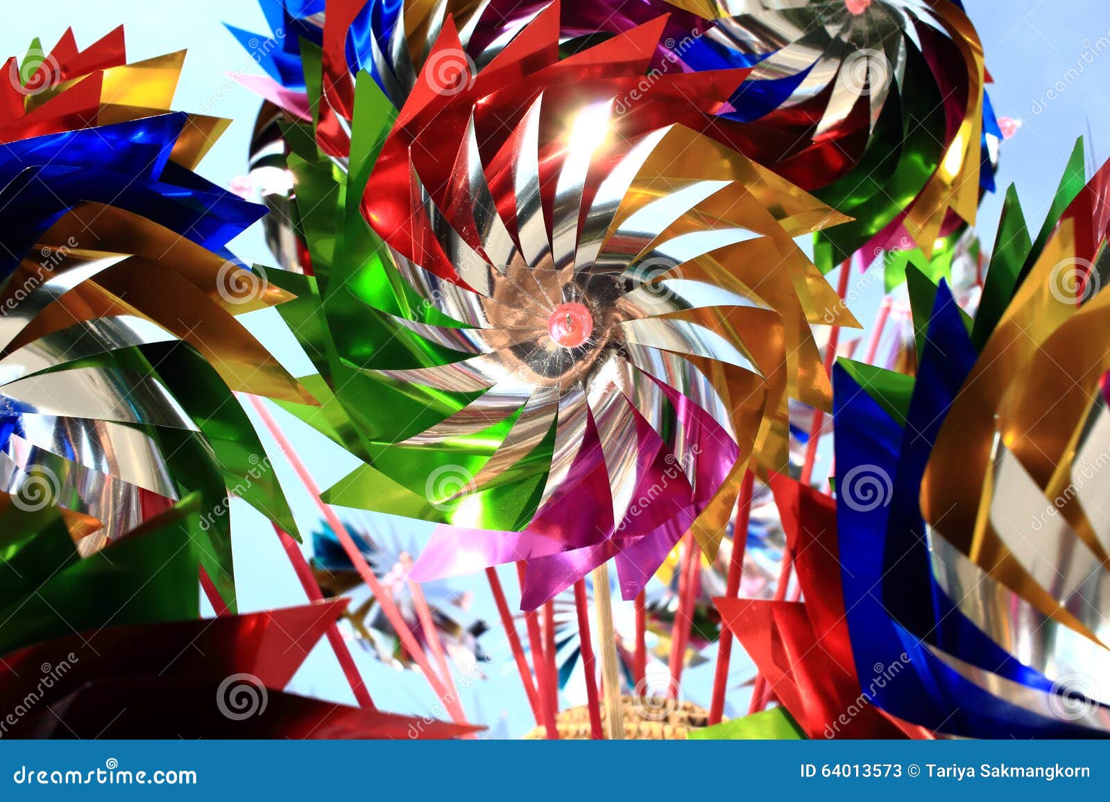 Colorful Wind Turbines stock image. Image of power, outdoor - 64013573