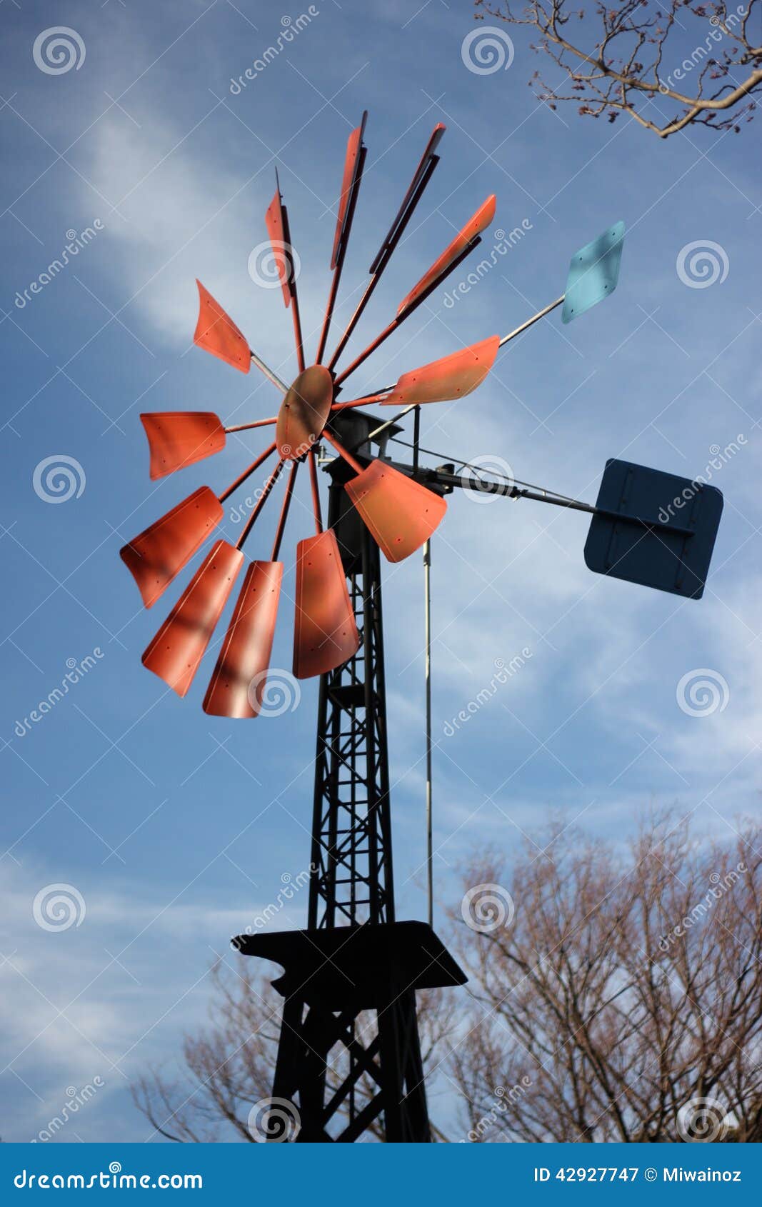 Colorful Windmill stock image. Image of clouds, outside - 42927747