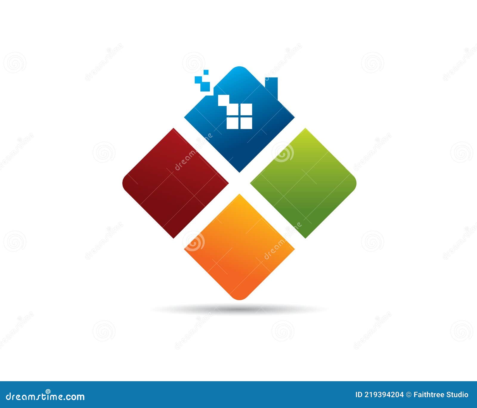 Colorful Window Glass As Data House Logo Stock Vector - Illustration of ...