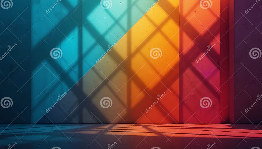 Colorful Window Shadow Interior with Light and Shadow Display ...