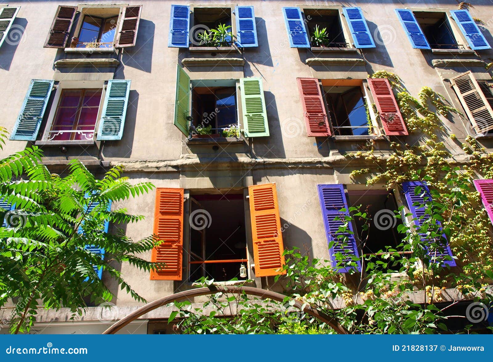 Colorful window shutters stock image. Image of outside - 21828137
