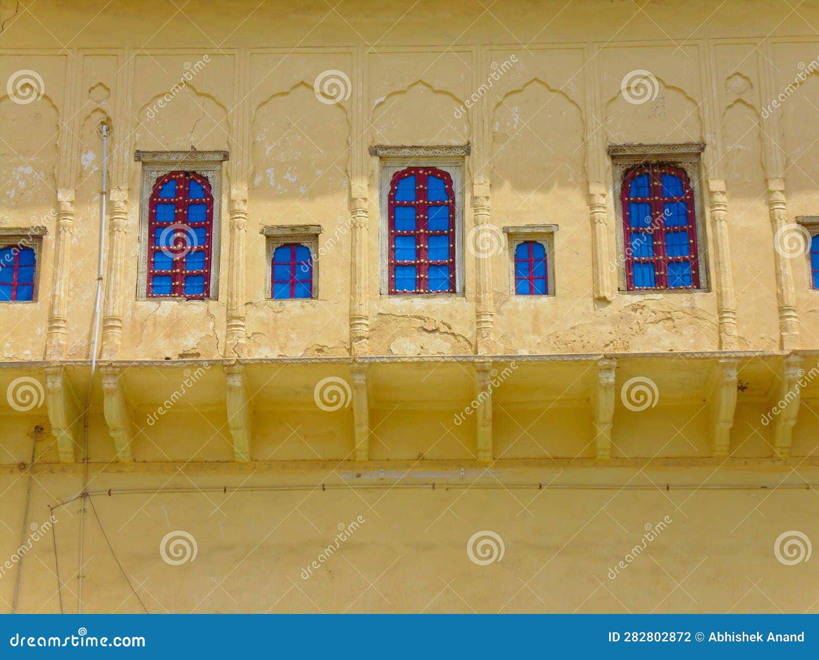 Colorful Windows at Mahansar Fort Stock Photo - Image of shekhawati ...