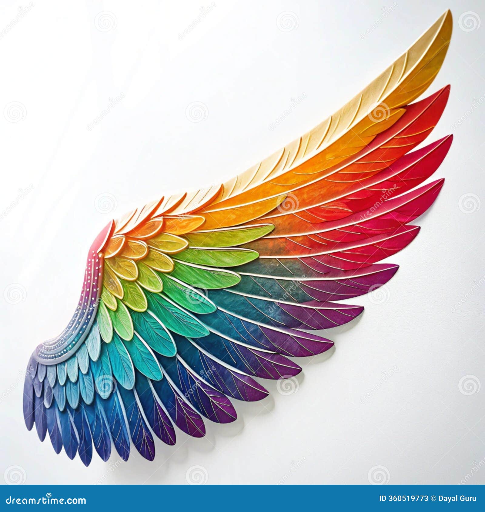 A Colorful Wing Of A Butterfly With A White Background And A White ...