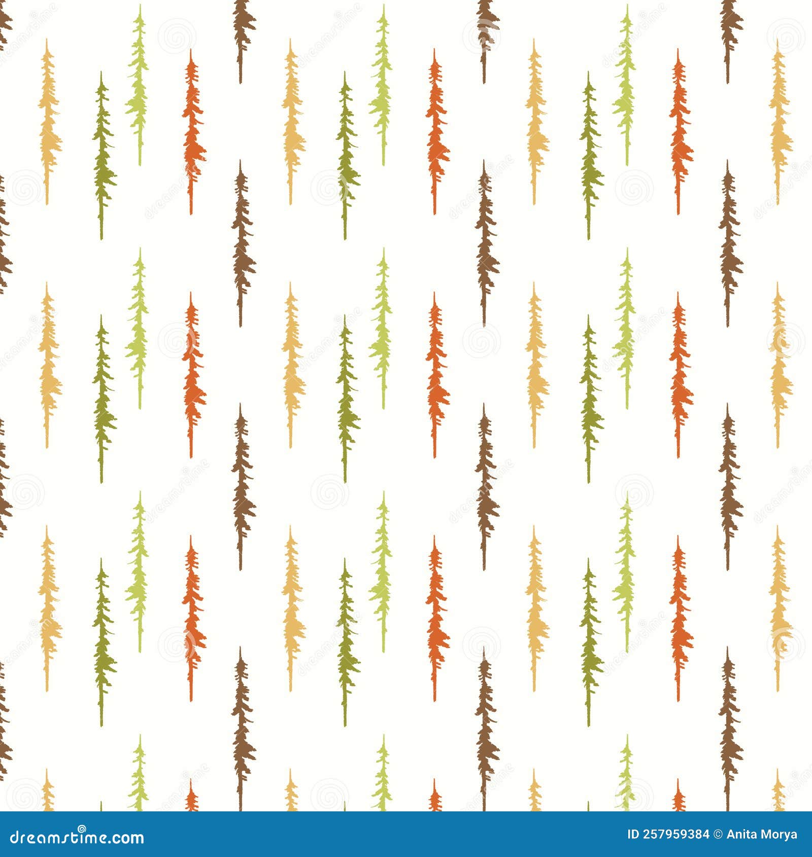 Colorful Winter Tree Shape Design Seamless Stock Illustration ...