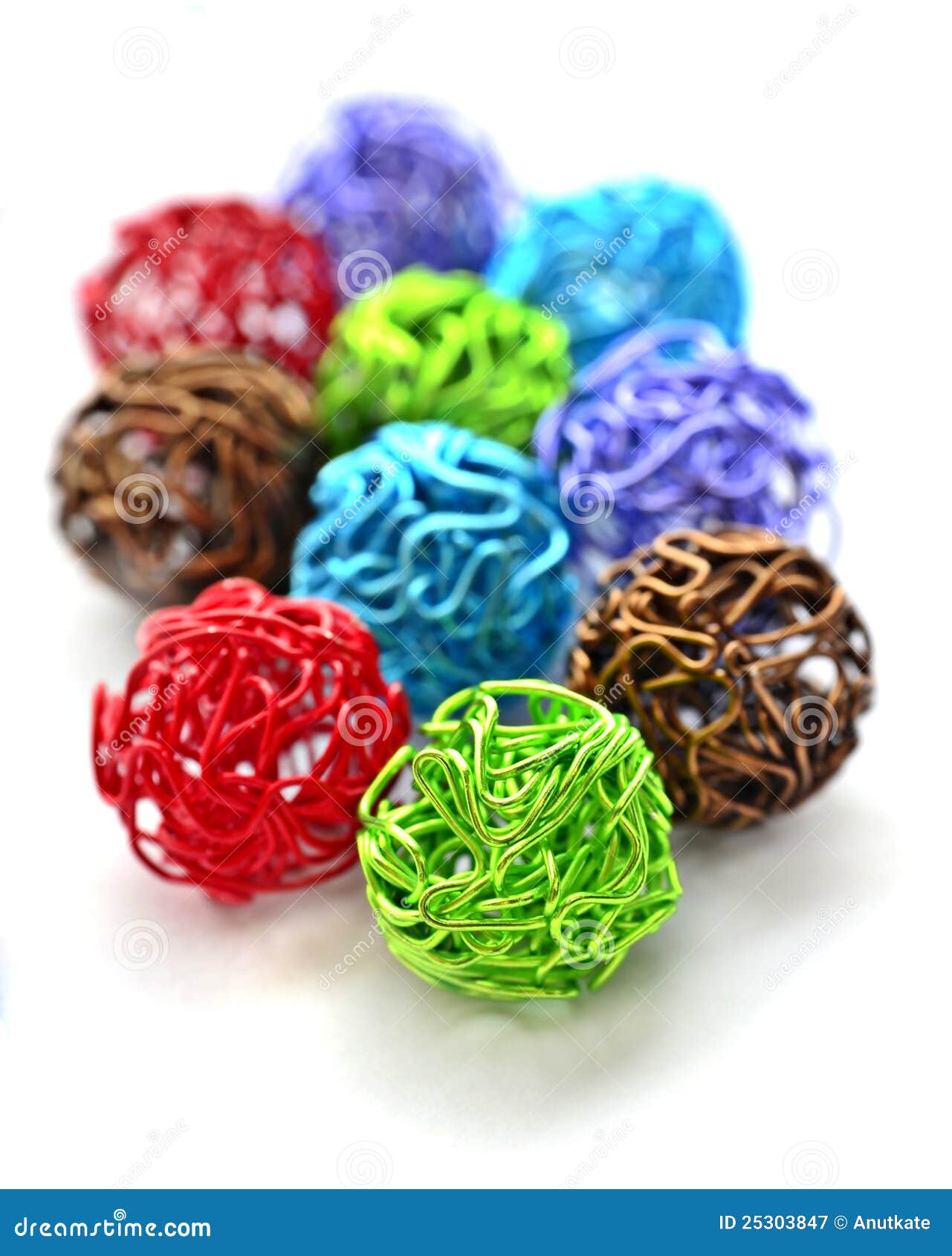 Colorful wire balls stock image. Image of wire, brown - 25303847