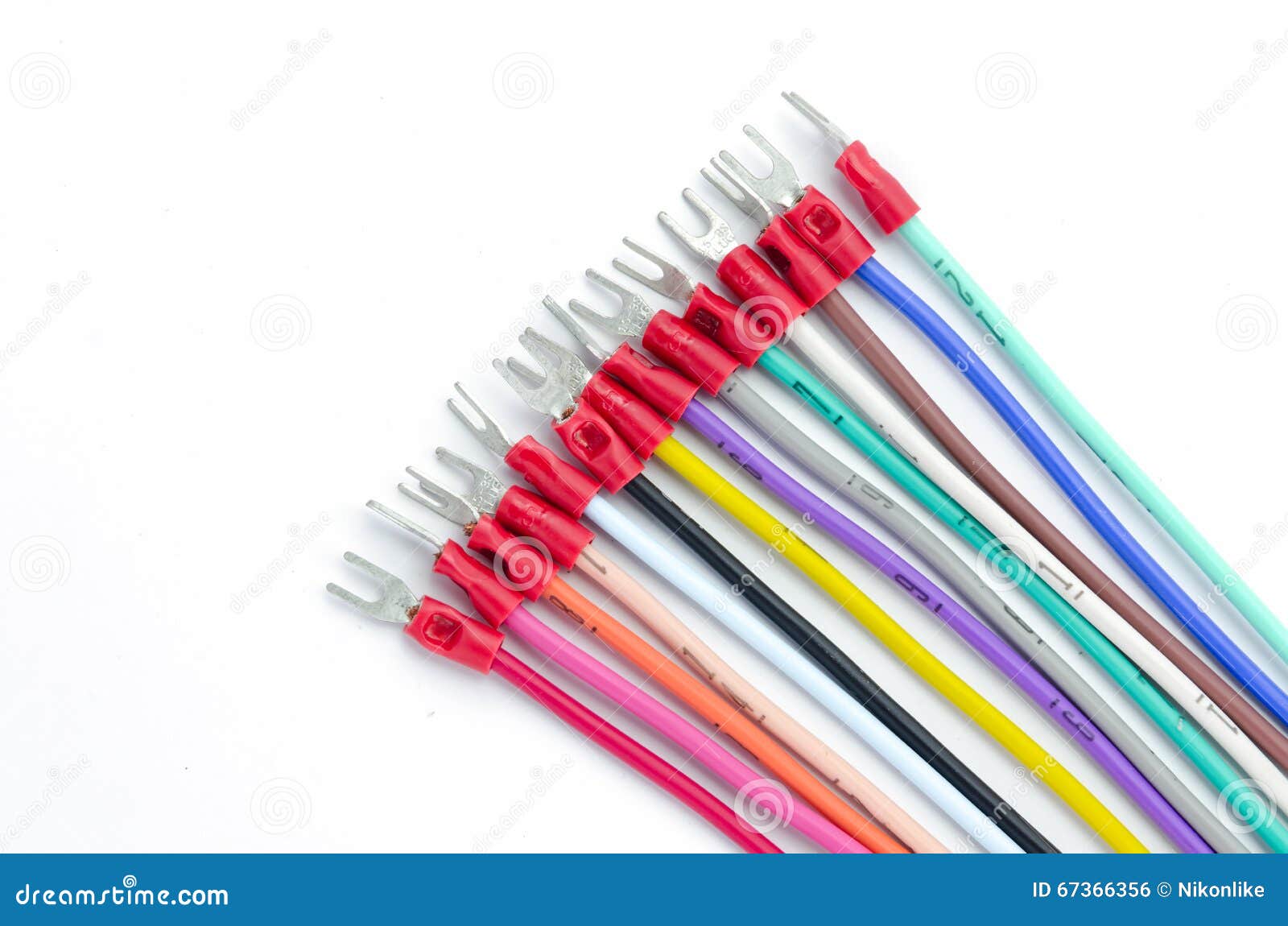 Colorful Wire Bundles on White Background. Stock Photo - Image of ...