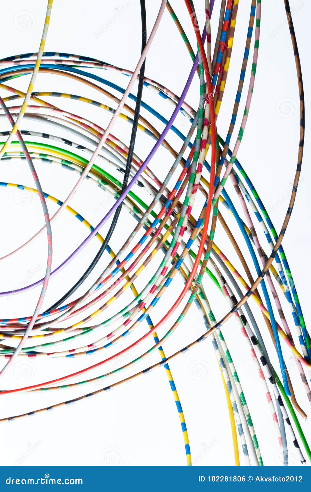 Colorful Wire Cable on a Light Background. Stock Photo - Image of line ...