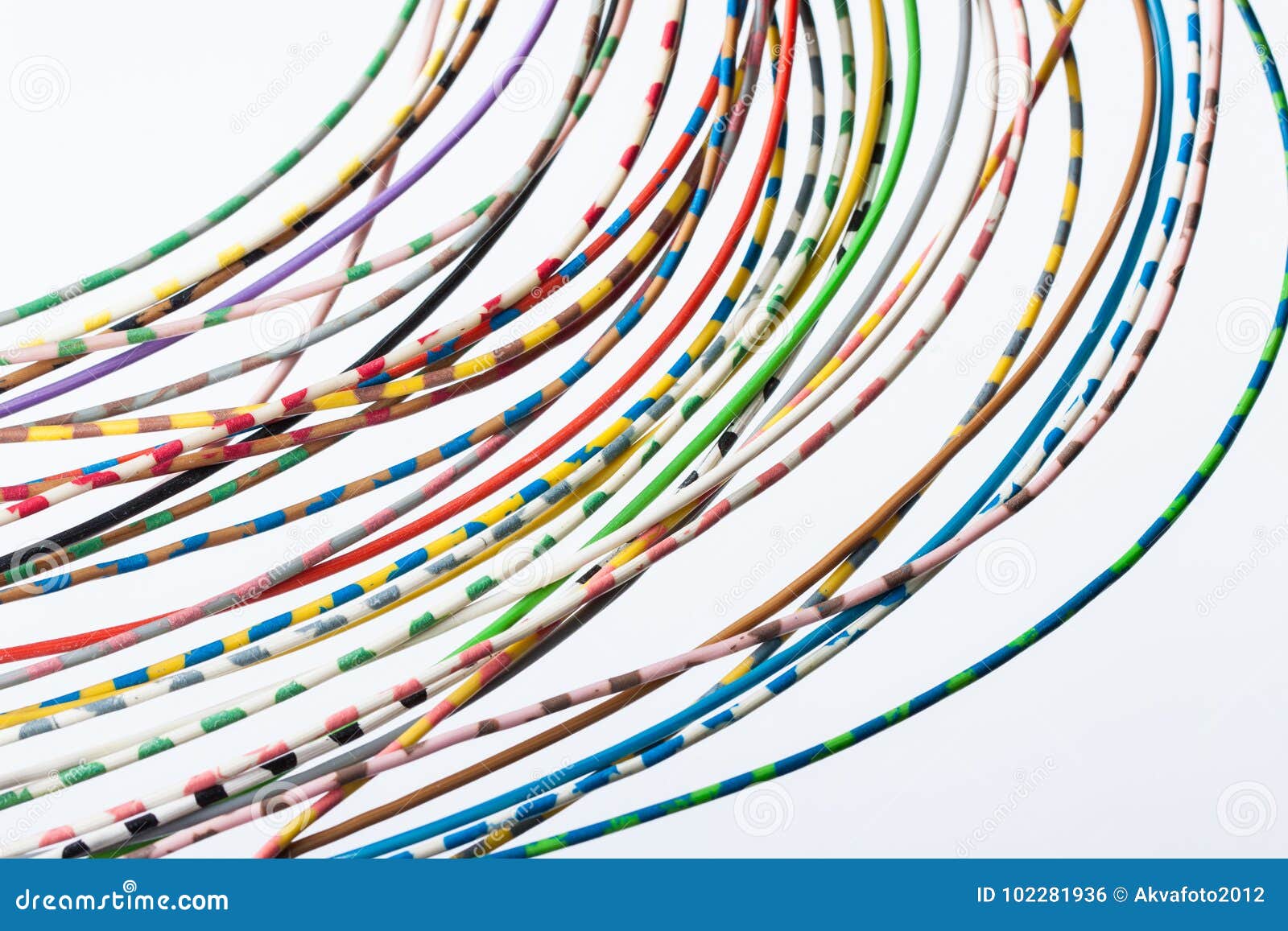 Colorful Wire Cable on a Light Background. Abstract Background Stock ...
