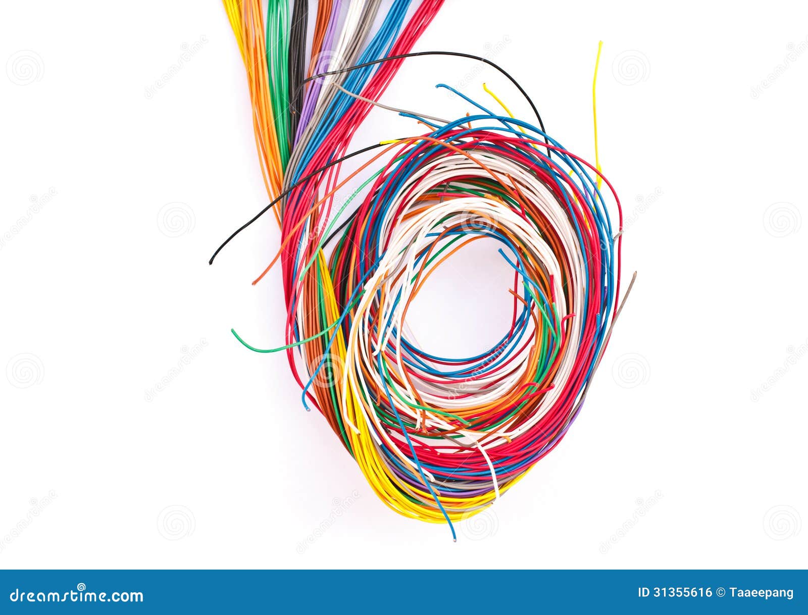 Colorful Wire Isolated on White Stock Photo - Image of cord, link: 31355616