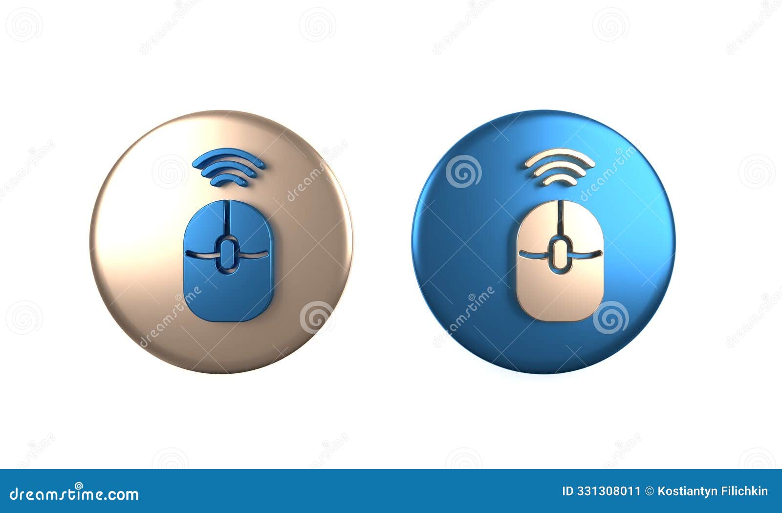 Colorful Wireless Computer Mouse Icon Isolated on White Background ...