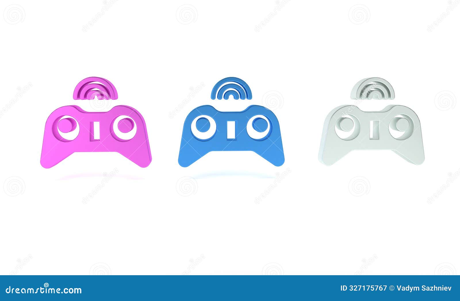 Colorful Wireless Gamepad Icon Isolated on White Background. Game ...