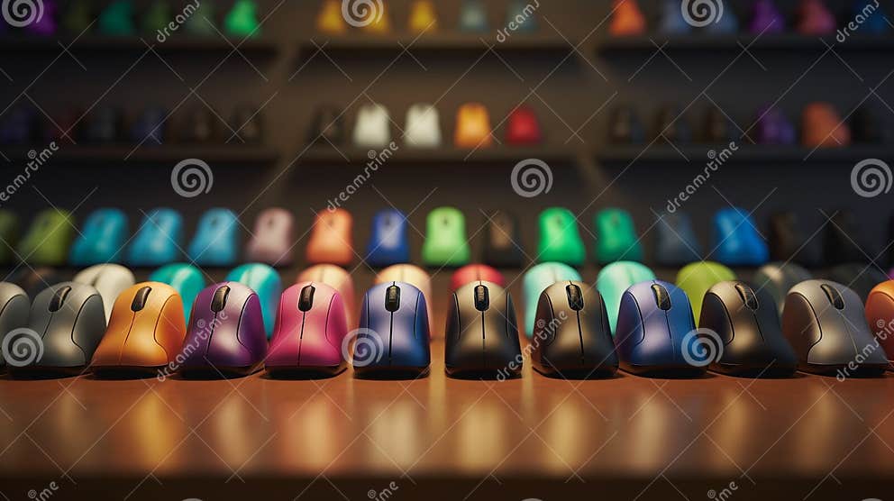 Colorful Wireless Mouses, Computer Mice, Stock Illustration ...