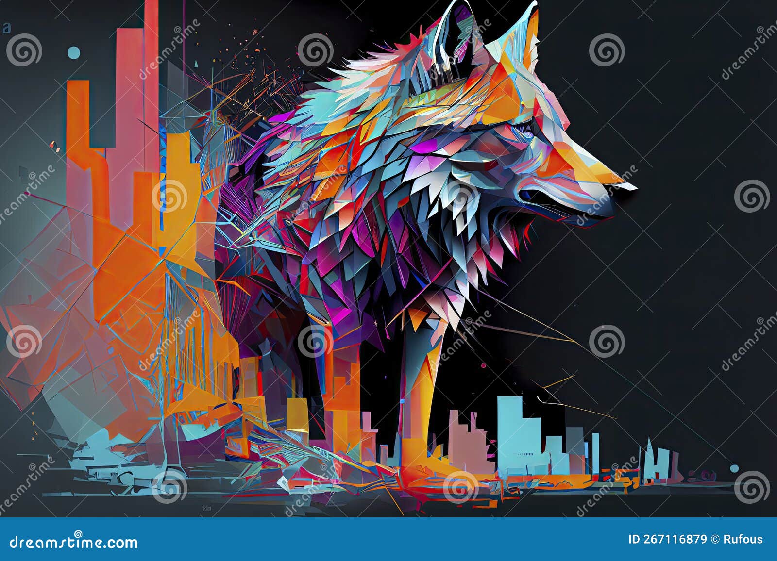 Colorful Wolf Face Head on Geometric Pop Art Style Stock Illustration ... Colorful Wolf Face Head on Geometric Pop Art Style Stock Illustration ...