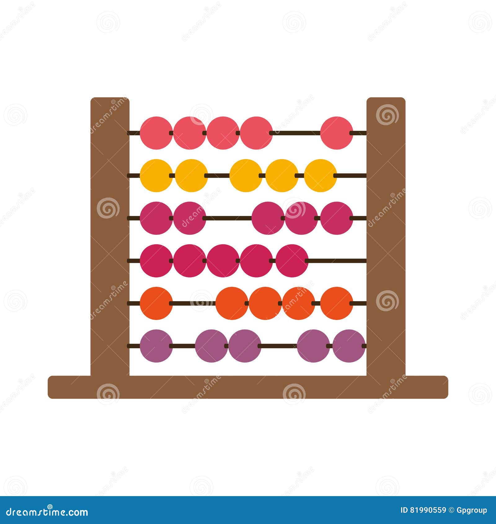 Colorful Wood Abacus with Base and Spheres Stock Illustration ...