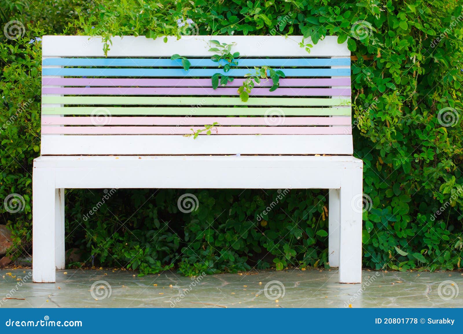 Colorful wood bench stock photo. Image of exterior, resort - 20801778