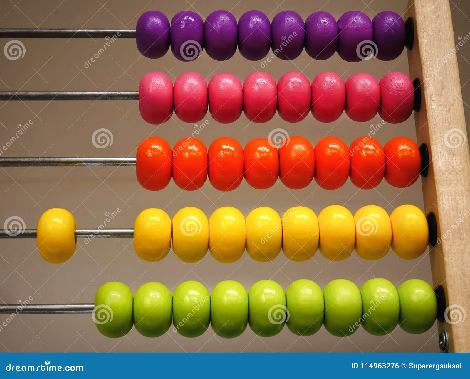 Colorful Wooden Abacus for Basic Mathematics Learning Stock Photo ...