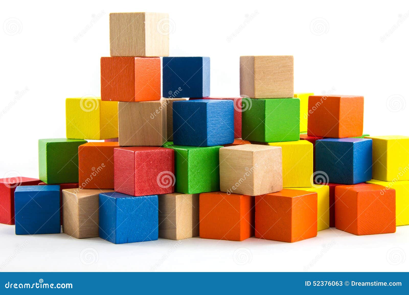 Colorful Wooden Blocks Arranged by the Imagination. Stock Image - Image ...